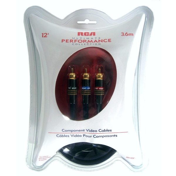 12 Ft. Component RCA Video Cable (Red/Green/Blue) - RCA Ultimate ...