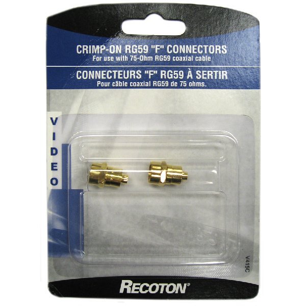 RG6 F-Type Two Piece Connector With Crimp Ring - Cable Sales Canada