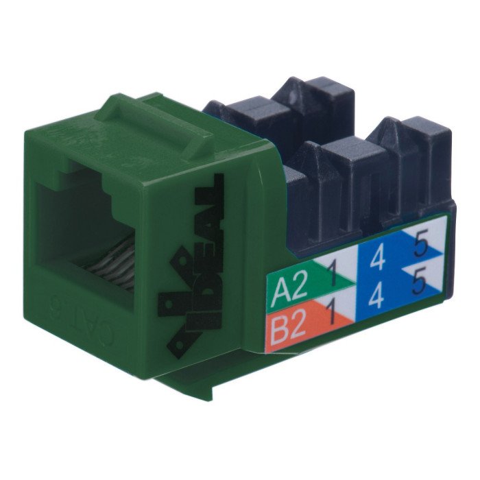 CAT6 Keystone Jack - T568A/B - Ideal Industries - Green - Cable Sales ...